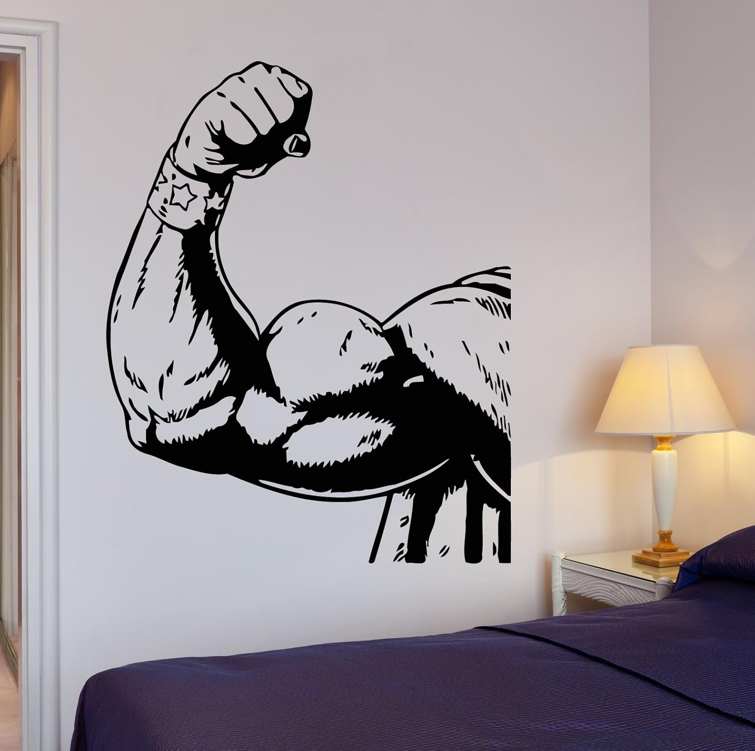 Amazon.com: Wall Stickers Vinyl Decal Iron Sport Gym Athlete Bicep ...