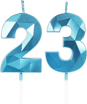 Amazon.com: 23th Birthday Candles,Number 23 Candles,Blue Happy Birthday ...