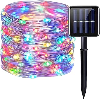 Solar Christmas Lights for Outside, 200LED 66FT Solar String Lights Outdoor, Waterproof Copper ...