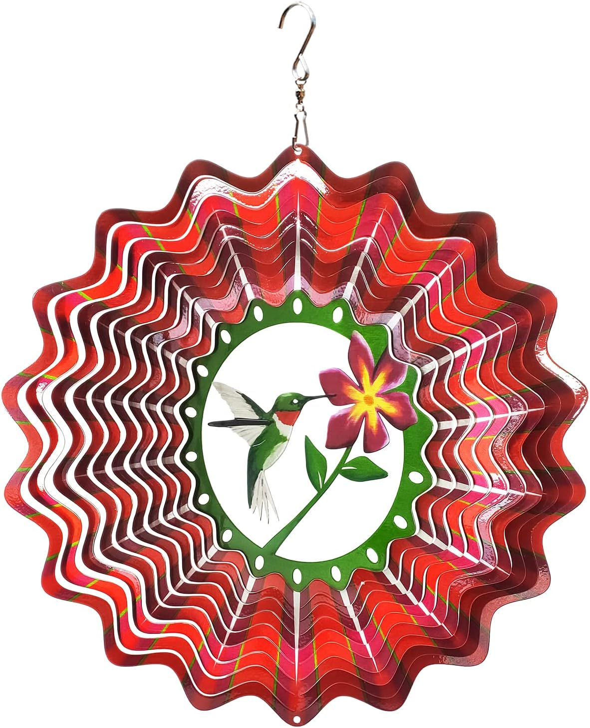 Amazon.com : Stainless Steel Wind Spinner with Wind Chimes 3D ...