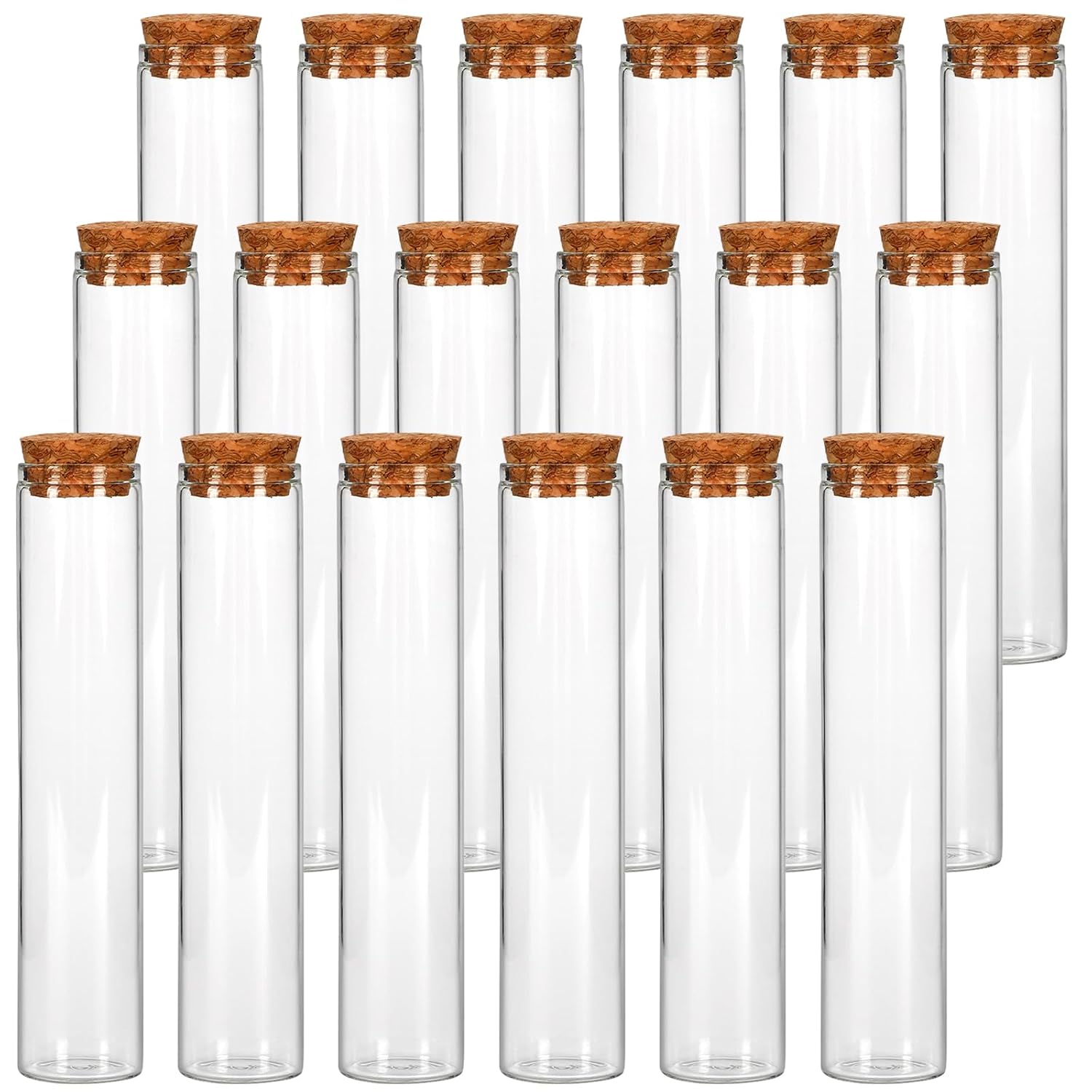 SUPERLELE Glass Test Tubes - 18Pcs 55Ml Clear Flat Test Tubes With ...