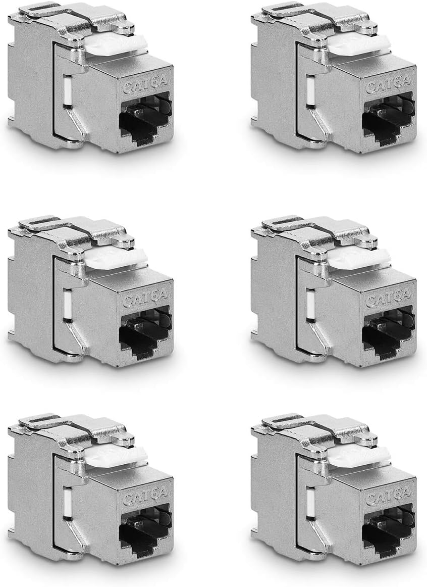 kwmobile Keystone Module Jacks - 6 Piece CAT6A Shielded Keystone Jack ...