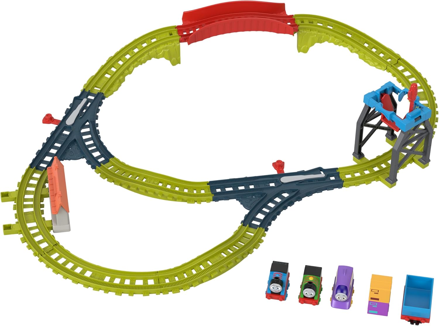Thomas & Friends Toy Train Teamwork Track Set with Push-Along Engines ...