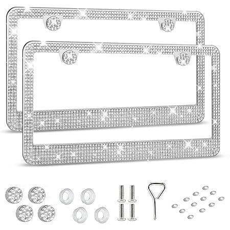 Amazon.com: HOTOR License Plate Frame - Lastingly Bling License Plate ...