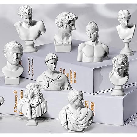 Amazon.com: LAGOM HOUSE Greek Bust Statue and Sculptures Set of 10 PCS ...