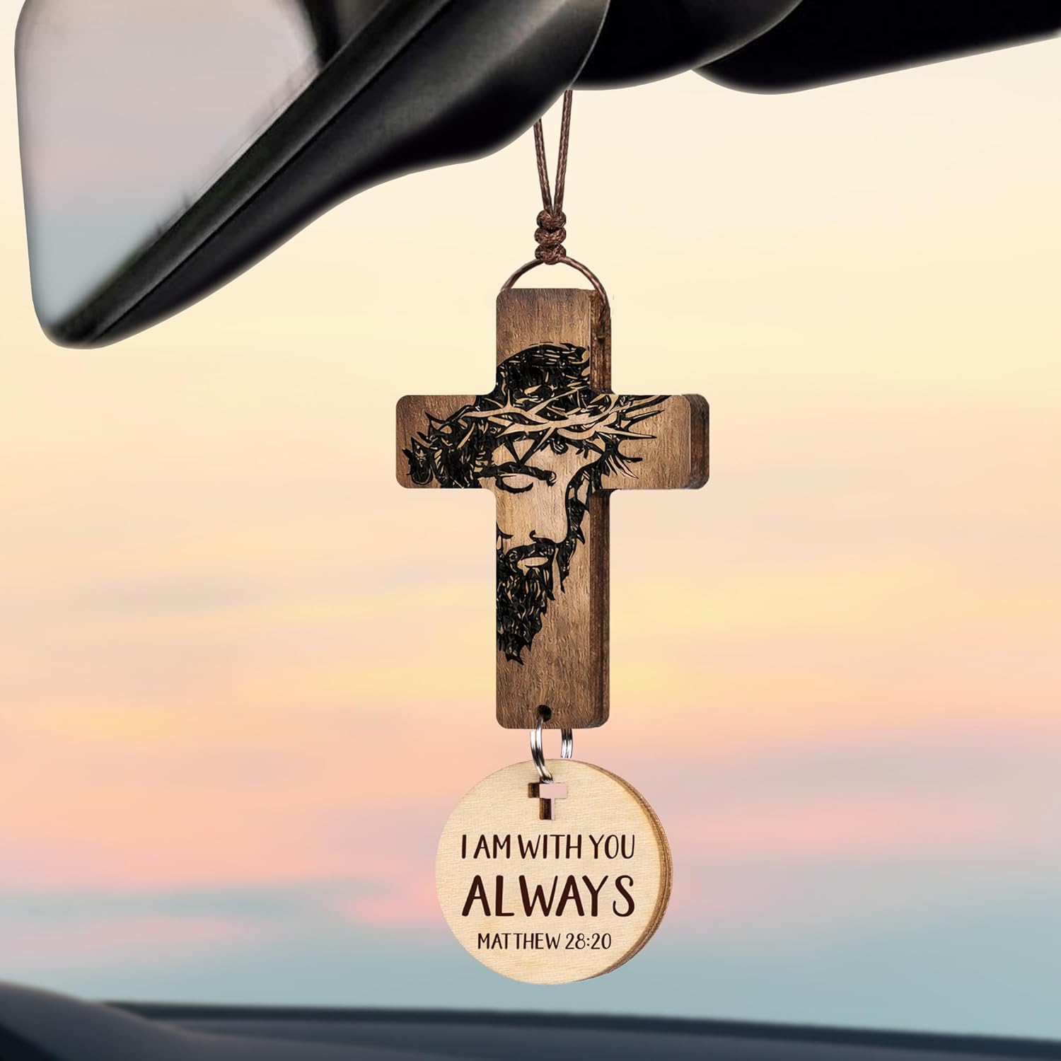 Amazon.com: Cross for Car Mirror Hanging Christian Gifts for Men, Dad ...