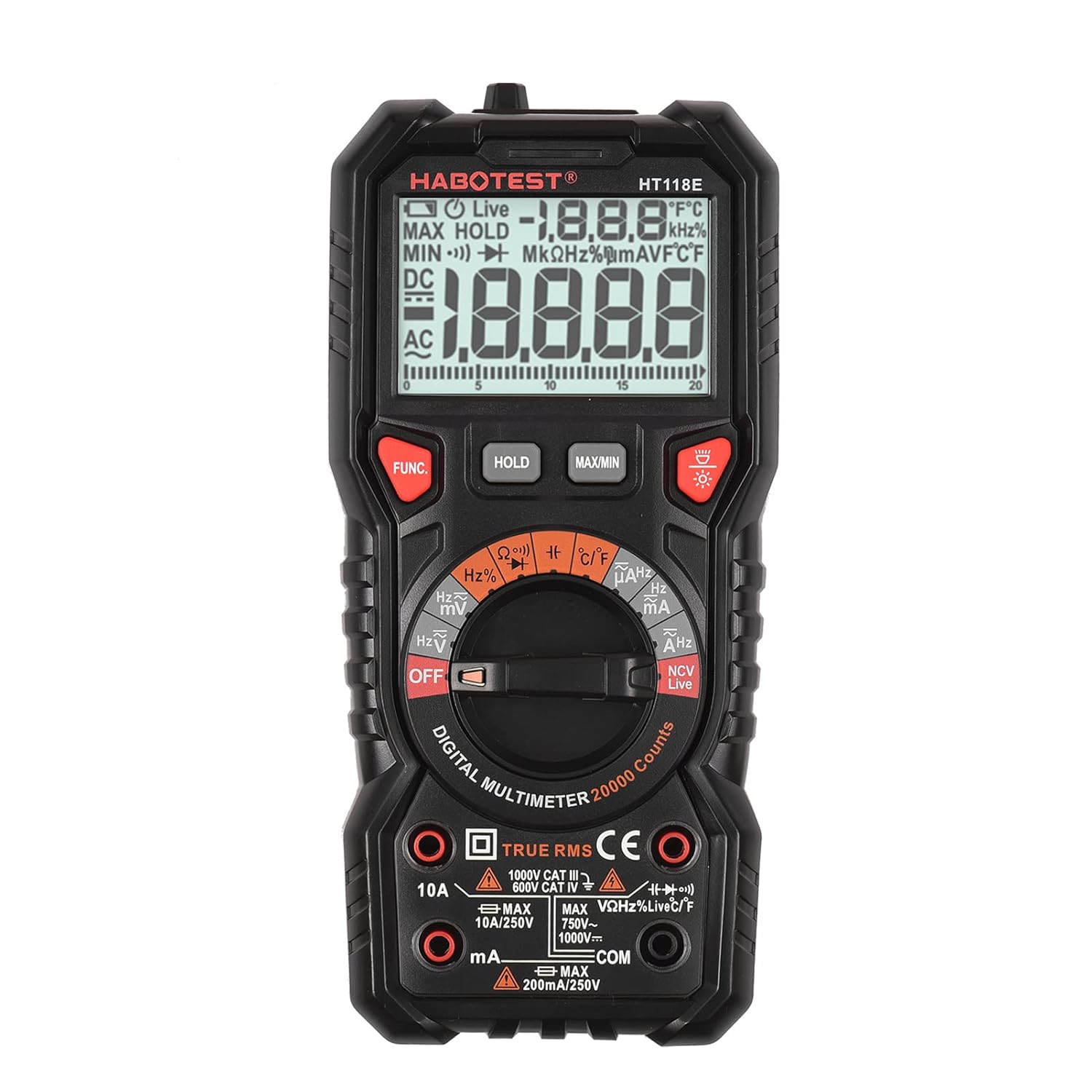 HUIOP Multimeter,HT118E Digital Multimeter Auto Range Multi-Meter ...
