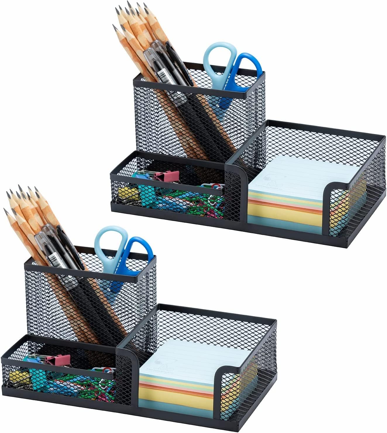 Amazon.com : Yunqing 2 Pack Black Pen Holder - Mesh Desk Organizer ...