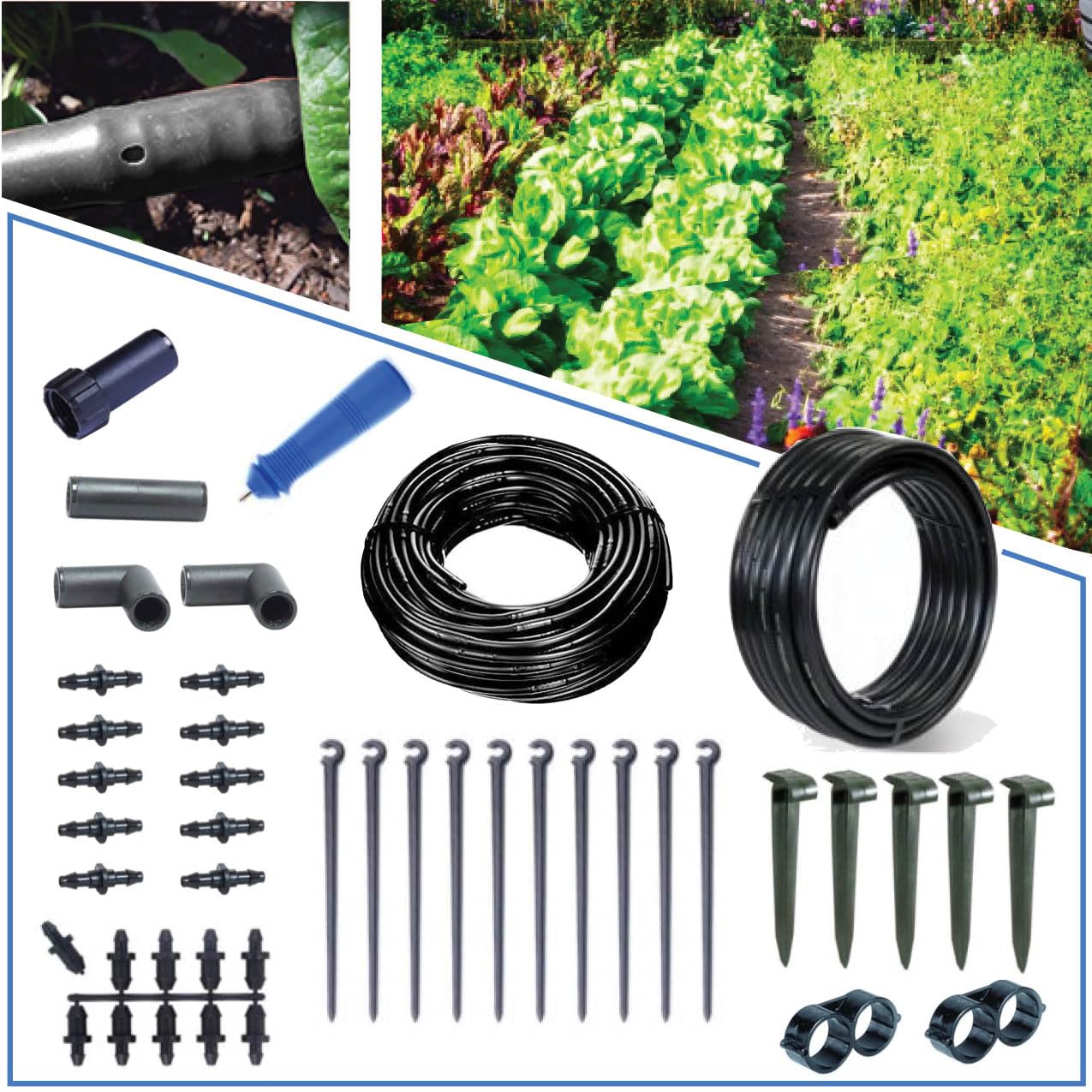 Amazon.com : BlueBarrel™ Gravity-Fed Drip Irrigation Kit with Inline ...