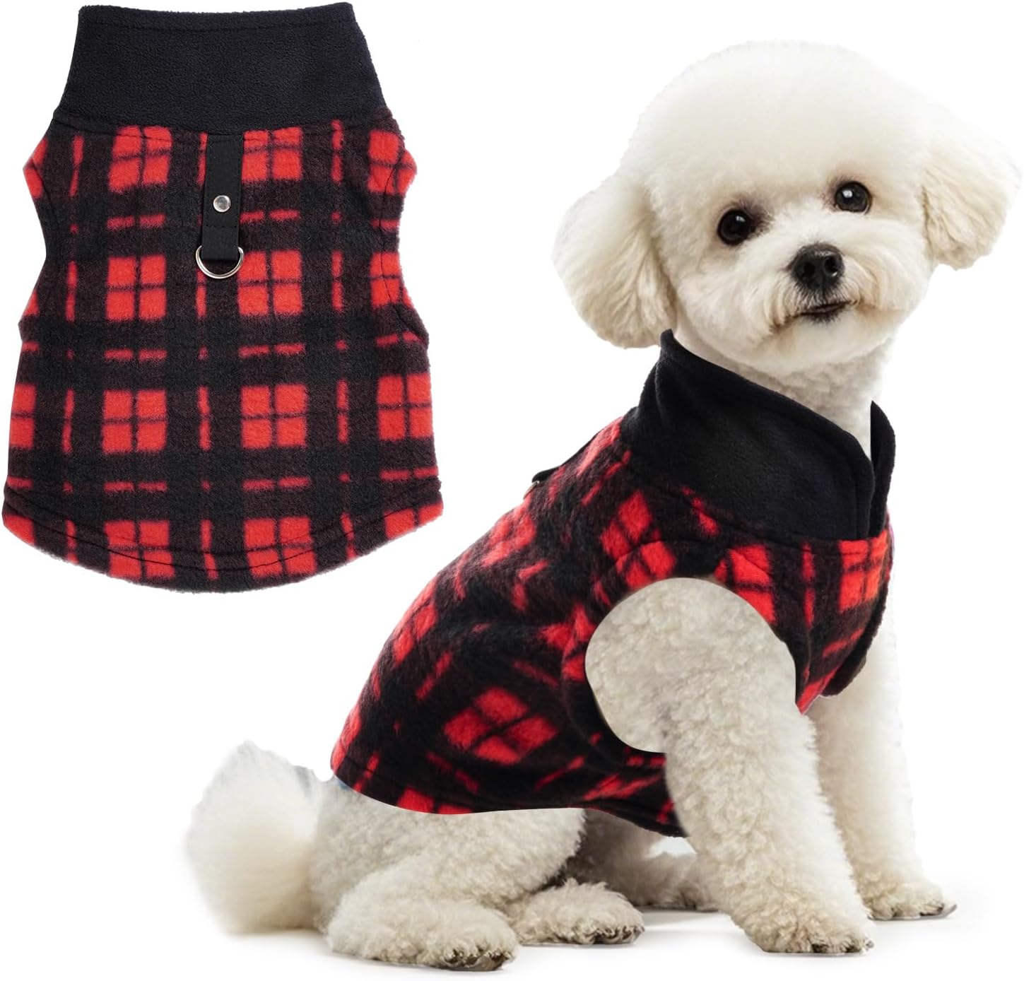 Amazon.com : Rbenxia 1 PC Plaid Dog Sweaters with Leash Ring Soft ...