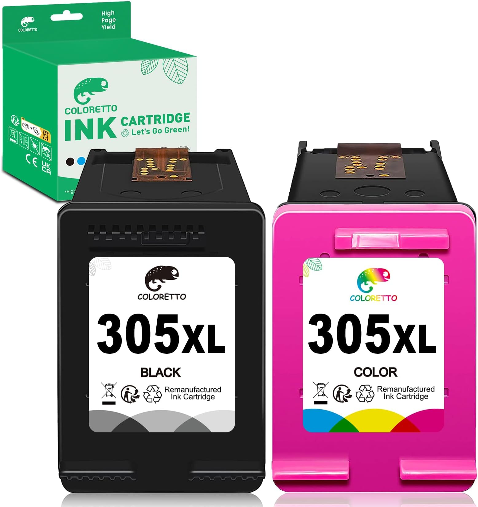 COLORETTO 305XL Compatible with HP 305 XL for DeskJet 2800e 2810e 2820e ...