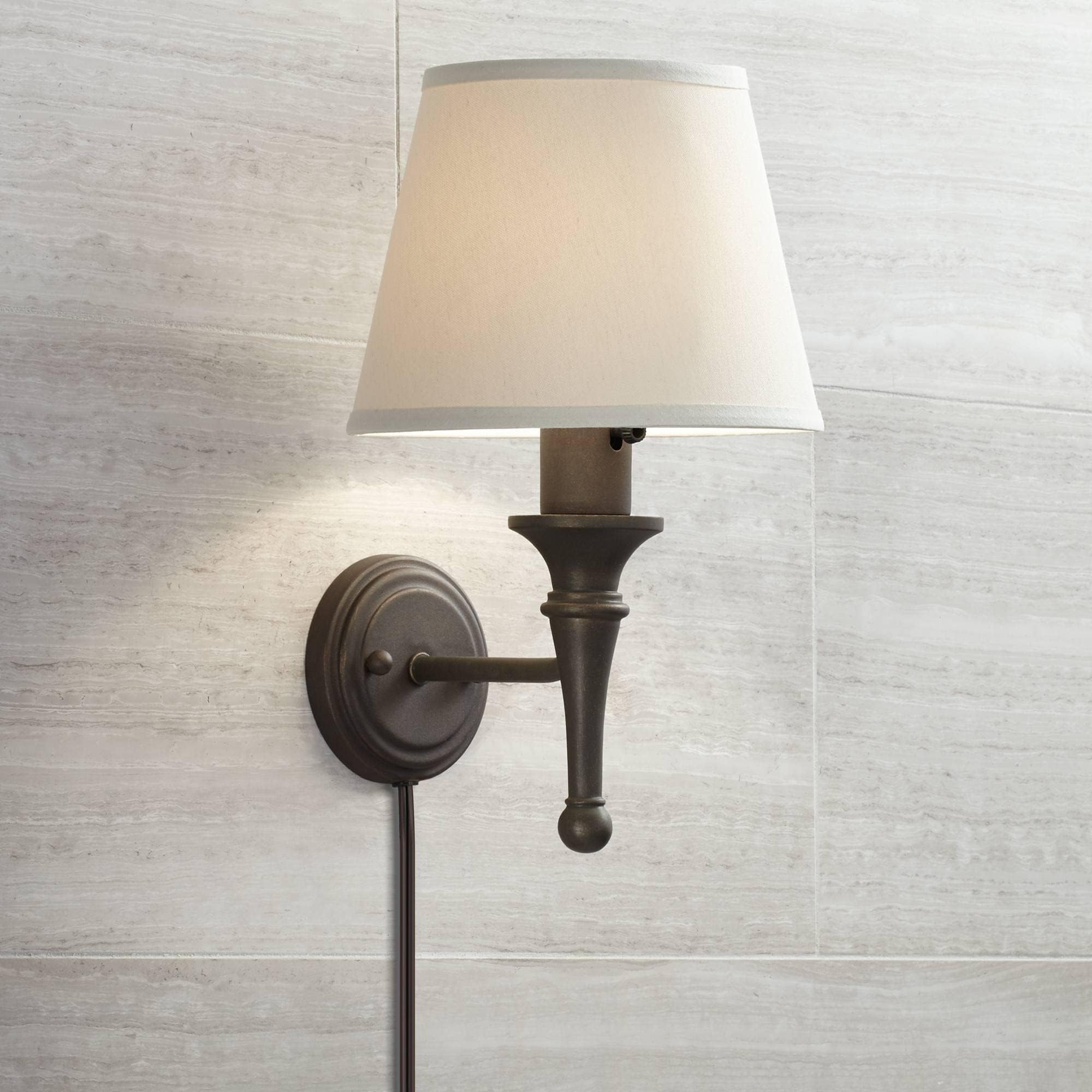 Barnes and Ivy Godia Vintage Rustic Swing Arm Wall Lamps Set of 2 ...