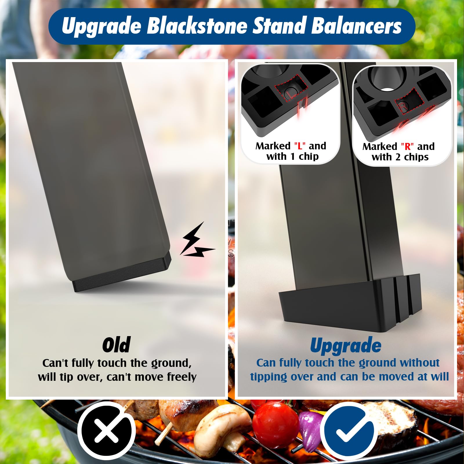 Snapklik.com : 4 Pack Balancers For Blackstone Griddle Stand- Fits 22/ ...
