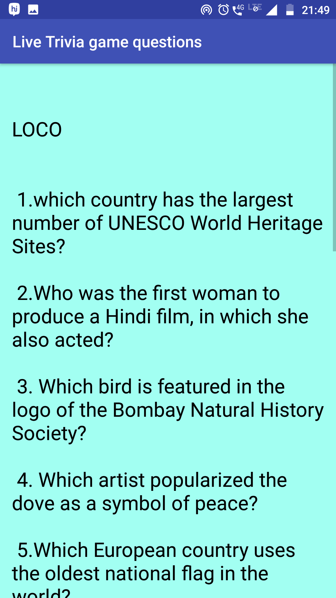 Live Triva Quiz questions - App on Amazon Appstore