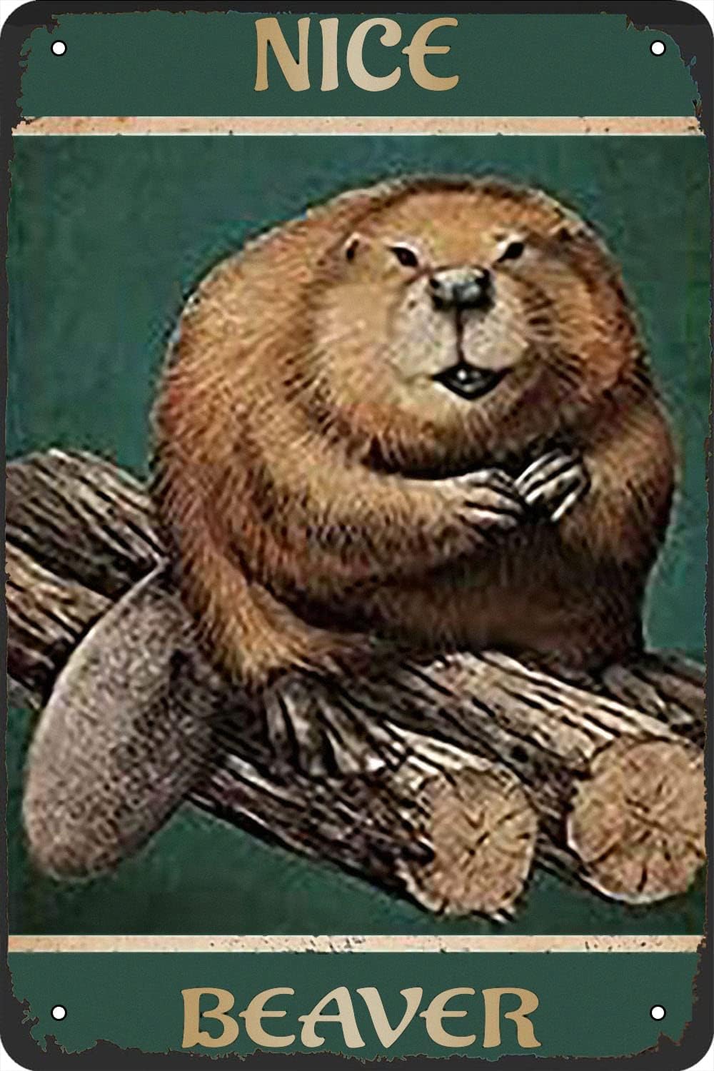 Amazon.com: SHUDDHASAAR Beaver and Wood Nice Vintage Metal Tin Signs ...