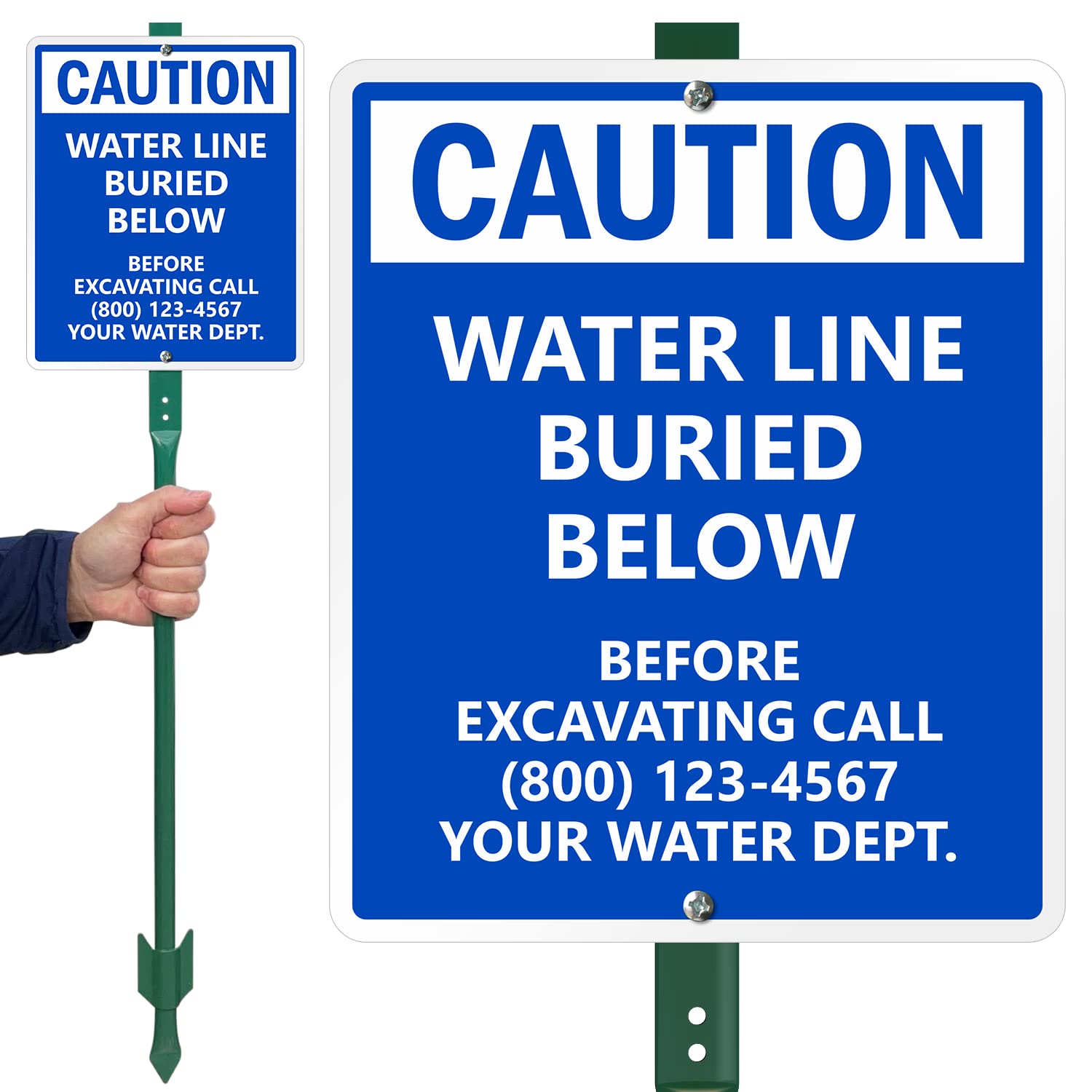 Amazon.com: SmartSign 12" x 10" 'Water Line Buried Below' Custom Yard ...