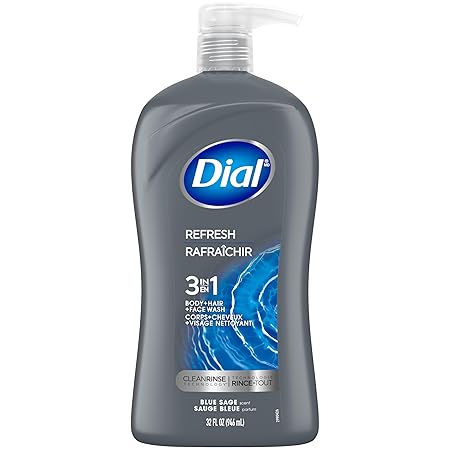 Amazon.com : Dial Men 3in1 Body, Hair and Face Wash, Hydro Fresh, 32 fl ...
