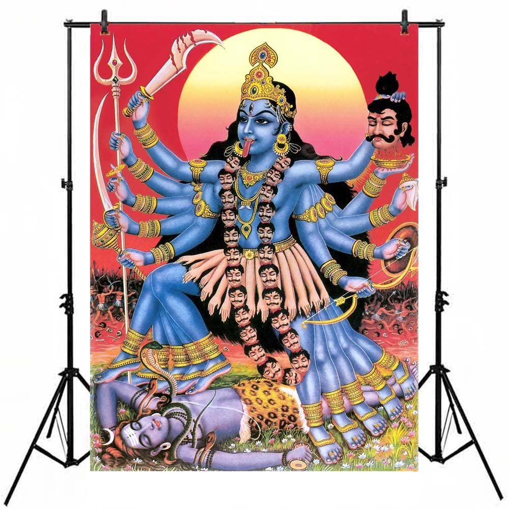 Smiler Maa Kali Poster Backdrop 5x7 Goddess Maa Kali Killing ...