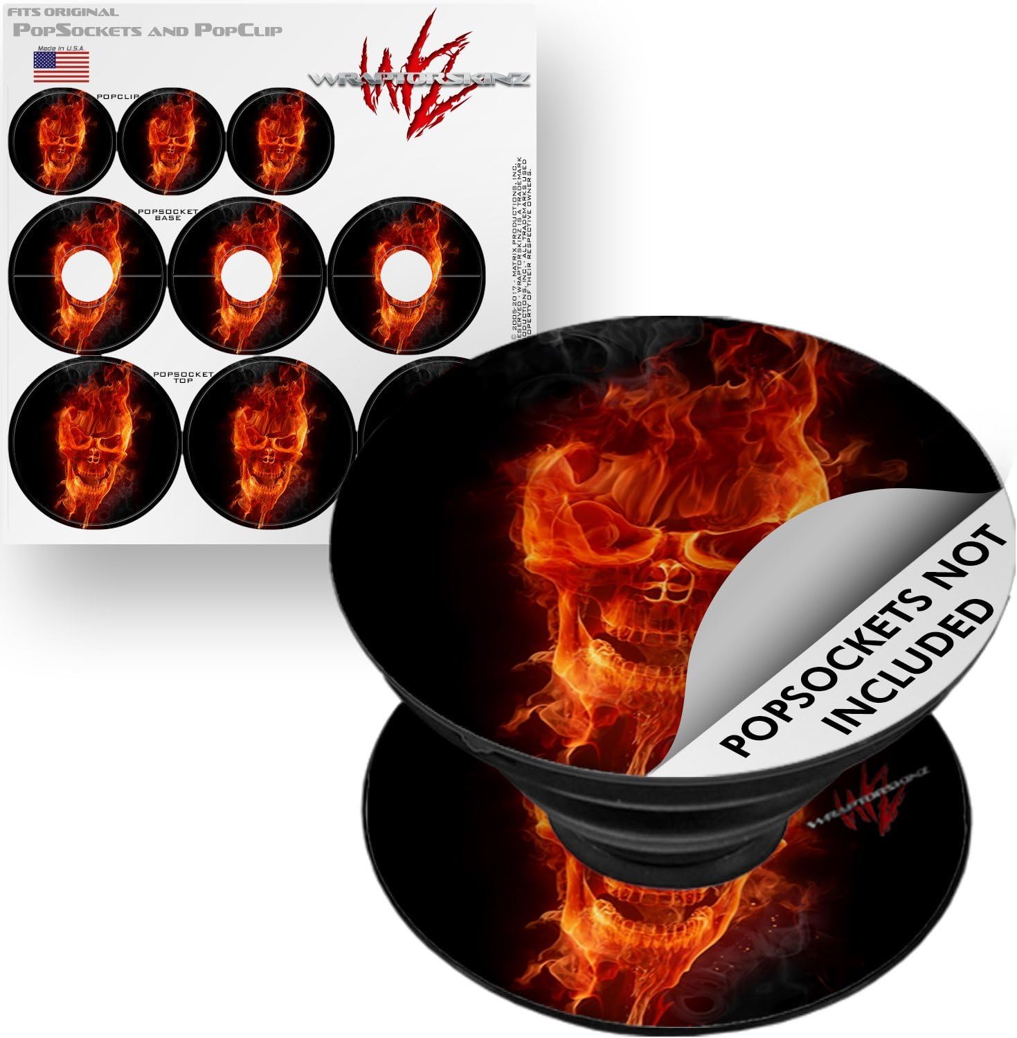 Amazon.com: Decal Style Vinyl Skin Wrap 3 Pack for PopSockets Flaming ...