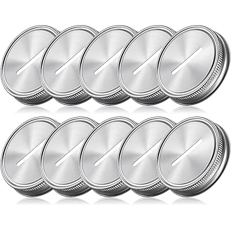 Amazon.com: Stainless Steel Coin Slot Bank Lid Compatible with Mason ...