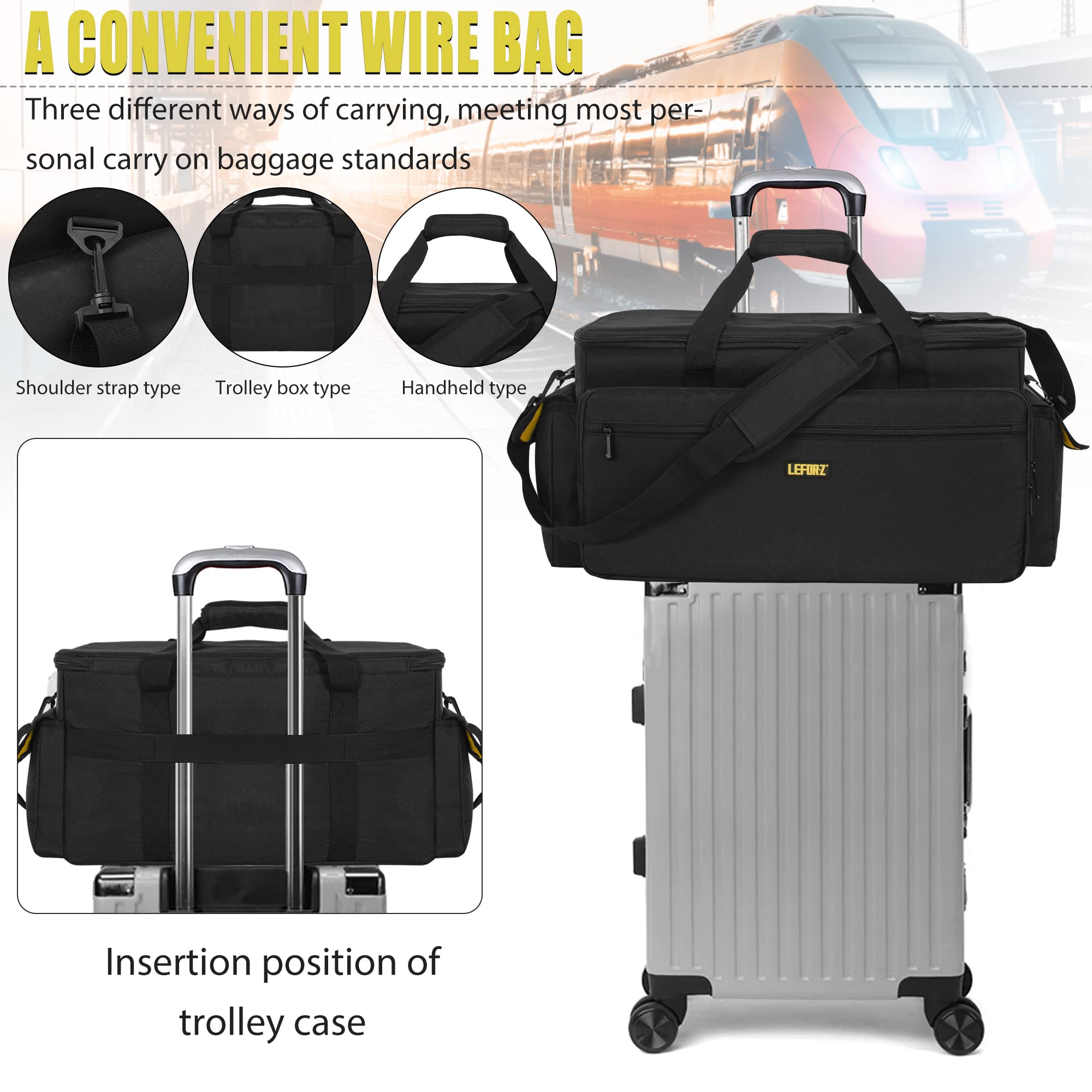 Snapklik.com : LEFORZ Large DJ Equipment Gig Bag Cable File Organizer Bag