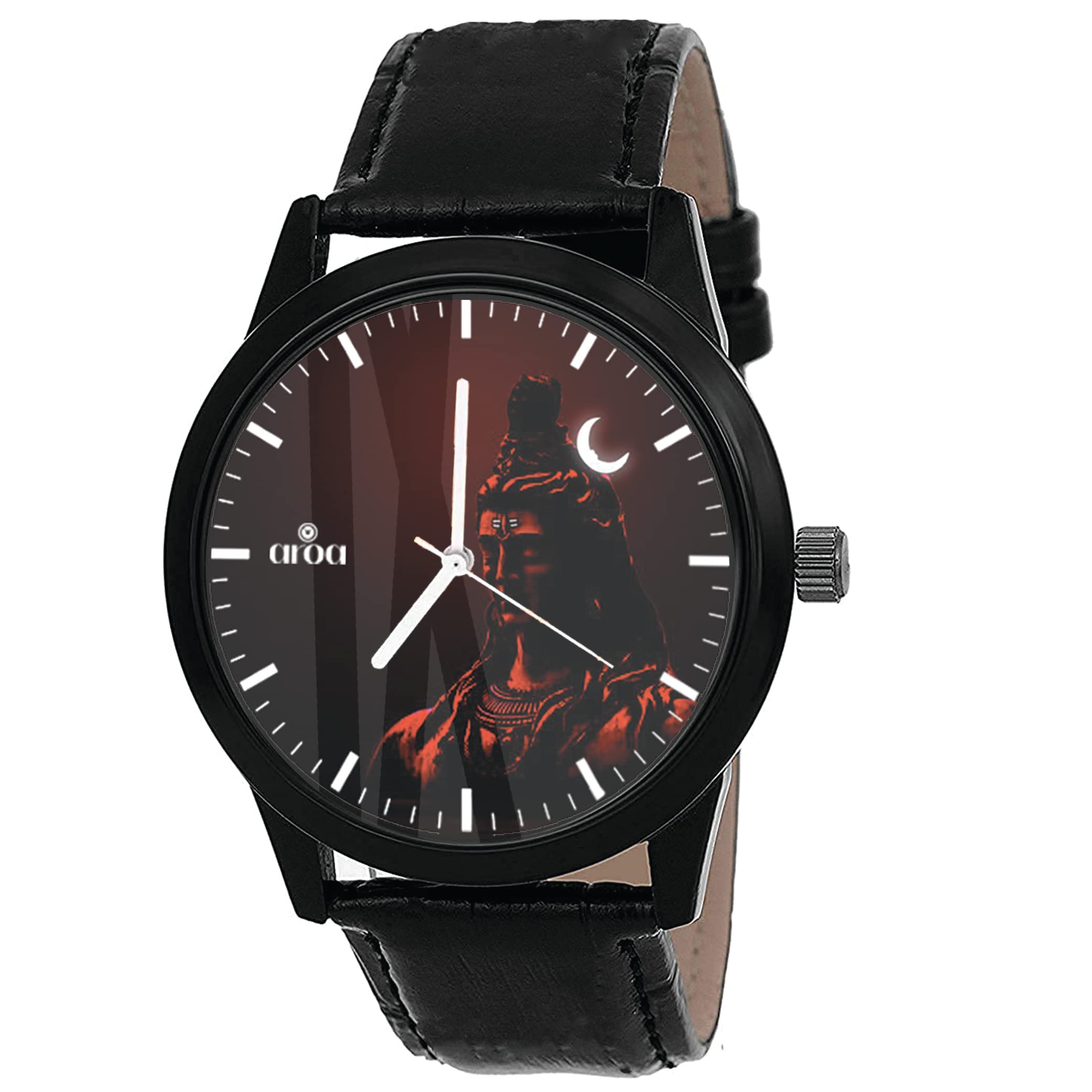 Buy AROA Watch New Watch for Lord Shiva Adhiyogi Model : 199 Black ...