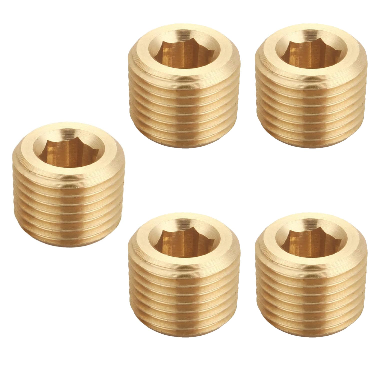 3/4″ Brass Pipe Plugs, Male Thread, Inner Hex Head, Pneumatic Fittings ...