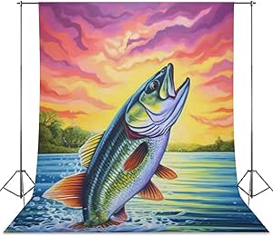 Amazon.com : Fish Jumping Photo Banner Backdrop Backdrop 7Wx5H Ft Party ...