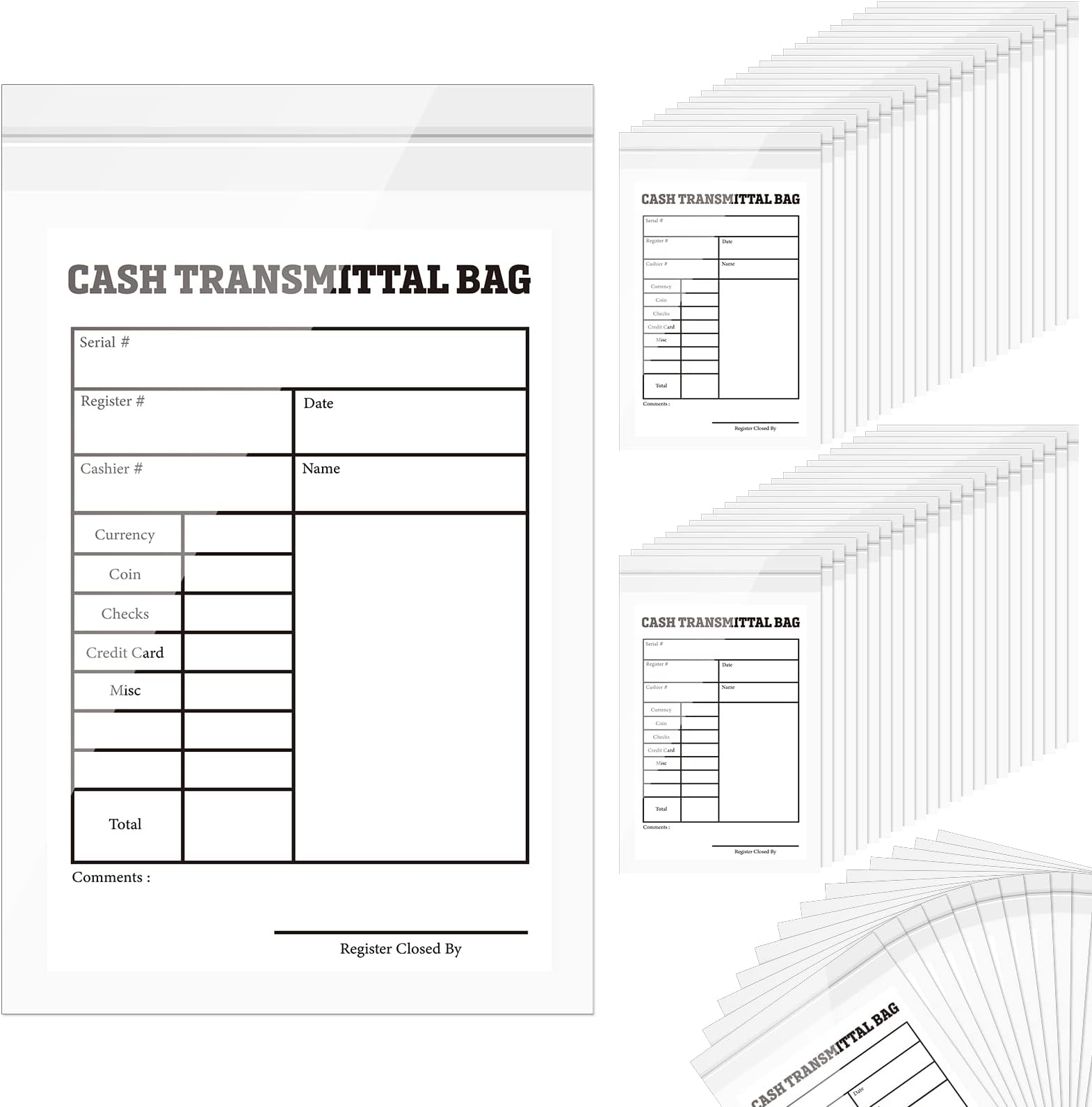 Amazon.com: 800 Pcs Cash Transmittal Bags Bank Supplies Deposit Bags ...