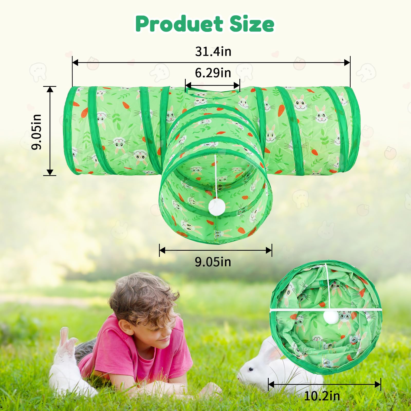 Snapklik.com : Bunny Tunnels & Tubes Collapsible 3 Way Bunny Hideout ...