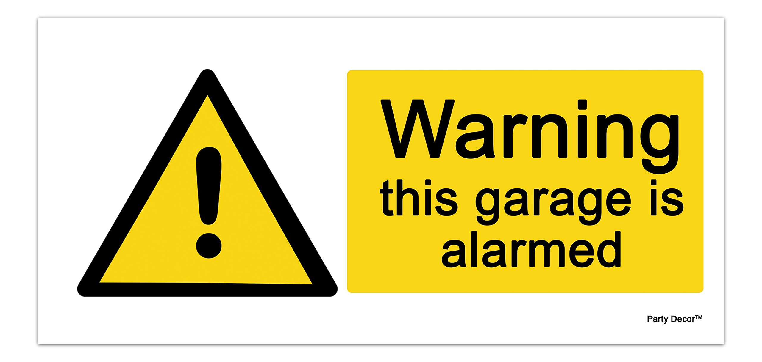 4 x - WARNING - This Garage is ALARMED - Info Sign Label Removable Self ...