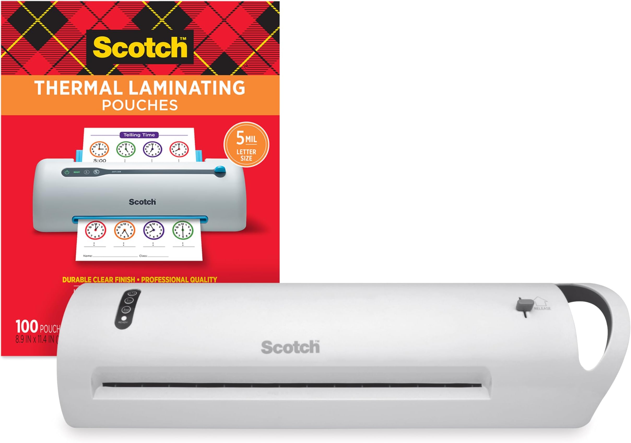 Amazon.com : Scotch Thermal Laminator and Pouch Bundle, 2 Roller System ...