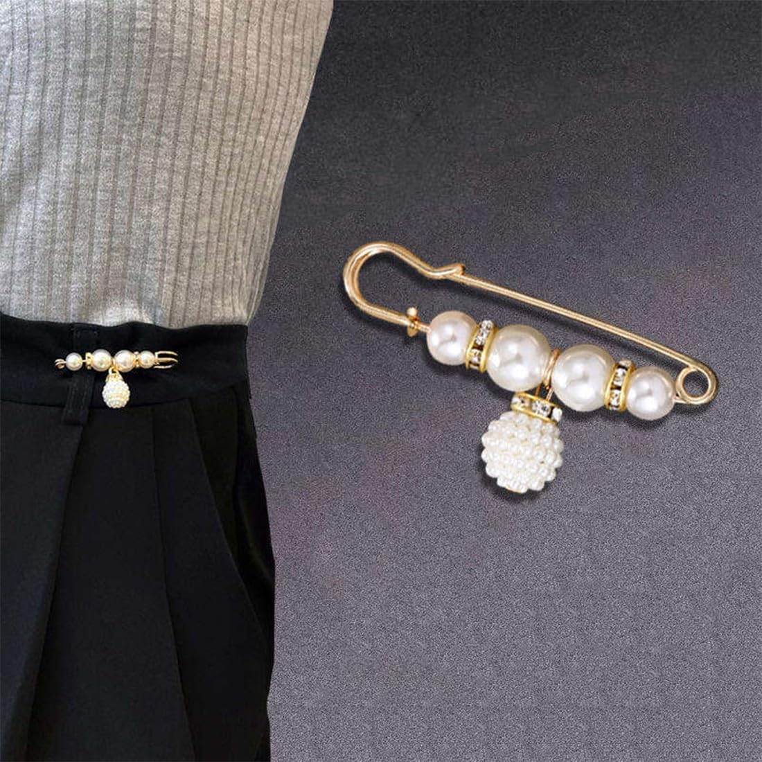 Sweater Brooch Clip Pearl Waist Pin Scarf Safety Hijab Clip Shawl * Pin ...