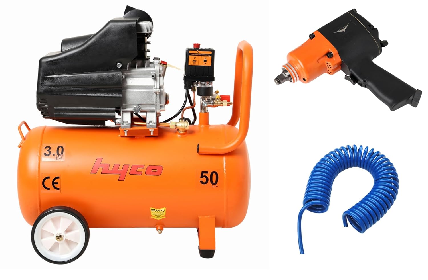 HYCO Lubricated Air Compressor 3Hp 50L With 100% Copper Winding With 1/ ...