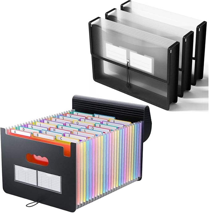 Amazon.com : ThinkTex 26 Pockets Expanding File Folder & Transparent ...
