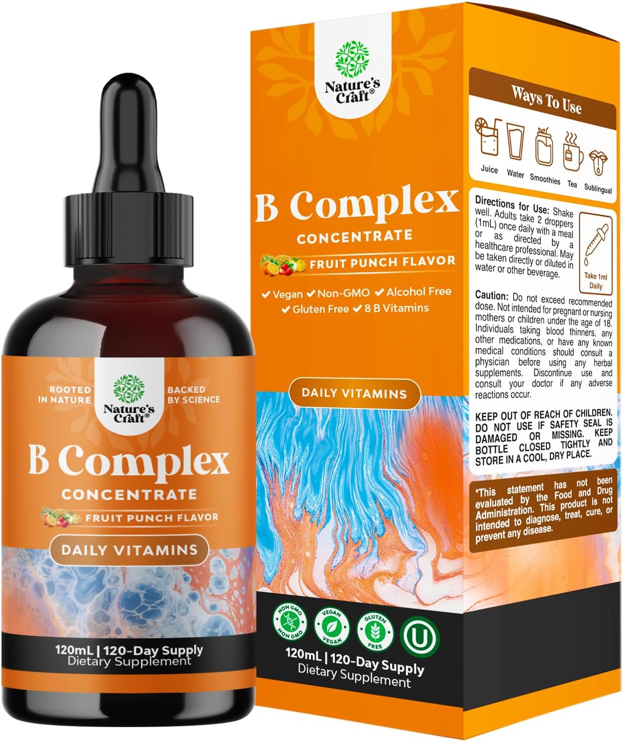 Amazon.com: Vegan Vitamin B Complex Liquid - 9-in-1 Liquid B Complex ...