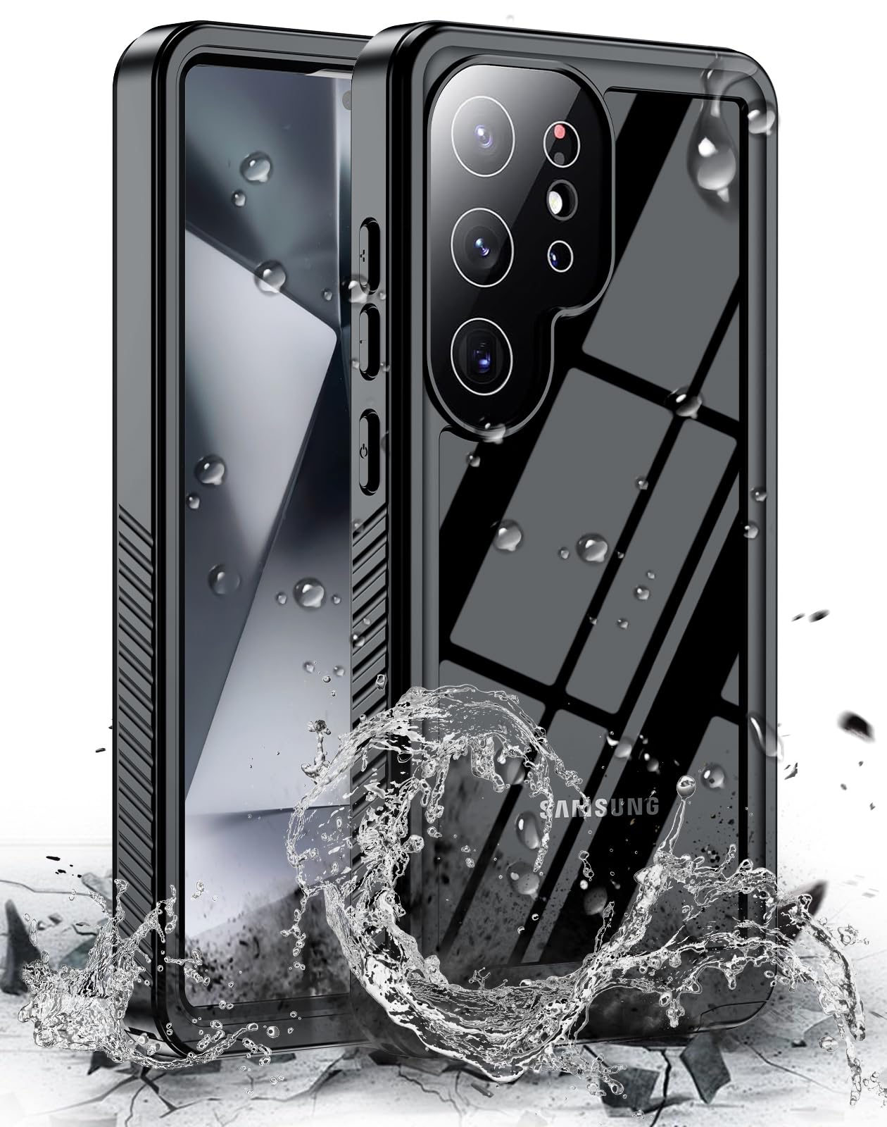 Amazon.com: Hualele Galaxy S25 Ultra Case Waterproof, Built in Lens & Screen Protector Rugged ...