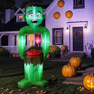 Amazon.com: GUDELAK 6 FT Halloween Inflatables Outdoor Decorations ...