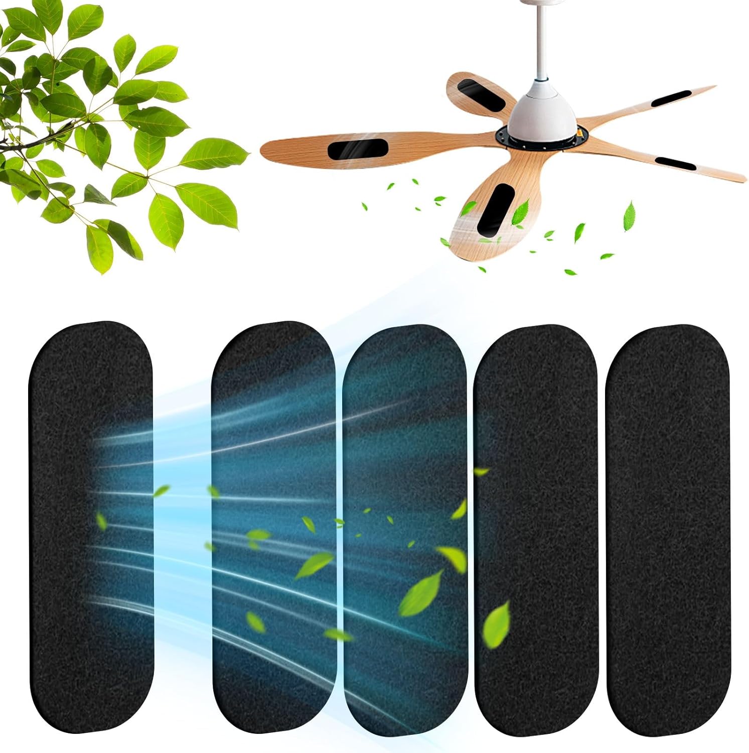 AOERT Ceiling Fan Filters for Blades, 3pcs Activated Carbon Filter ...