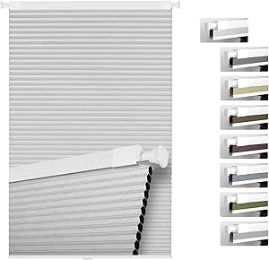 Amazon.com: BERISSA No Drill No Tools Blackout Cellular Shades Cordless Honeycomb Blinds Easy to ...