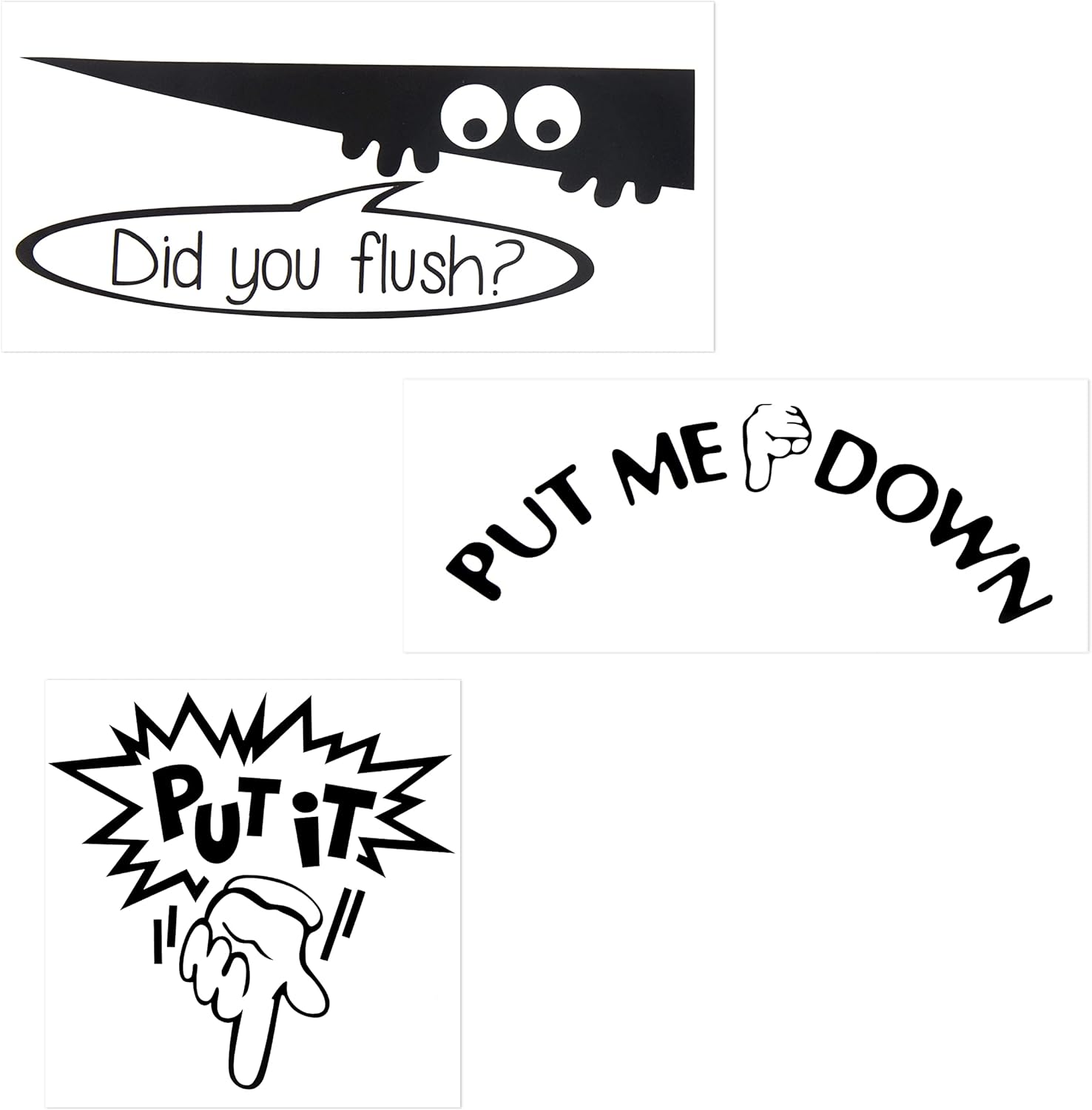 Amazon.com: NaienCraft, Pack of 4 Did You Flush Decal Put Me Down Decal ...
