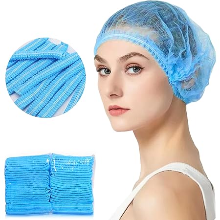 Amazon.com : 100 Pack 21" Disposable Nonwoven Bouffant Caps Hair Net ...