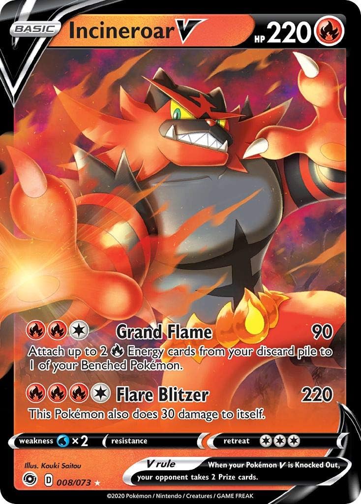 Amazon.com: Incineroar V - 008/073 - Ultra Rare : Toys & Games