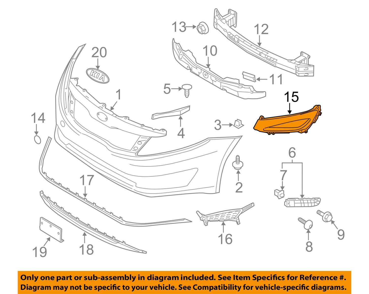 Amazon.com: Genuine Kia 86551-2T020 Bumper Molding Assembly : Automotive