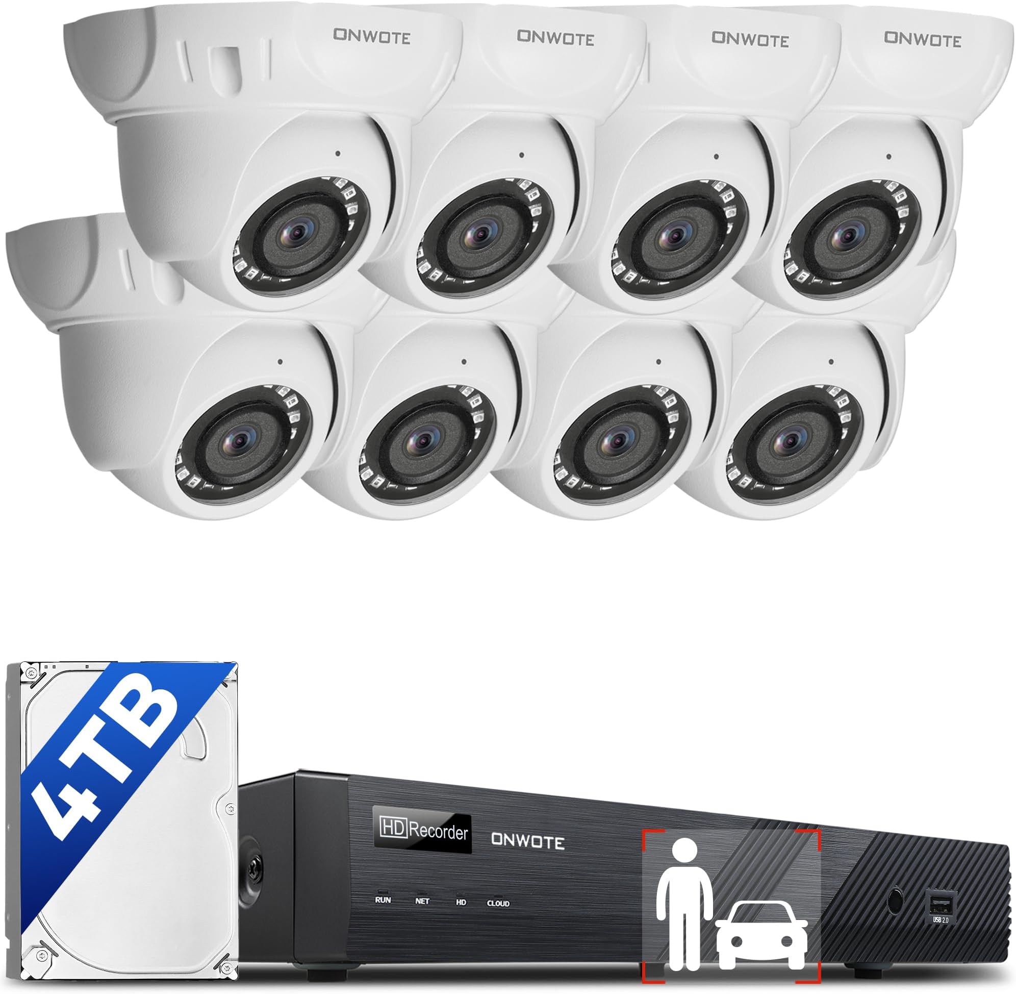 Amazon.com : Anpviz 4K 16CH PoE Security Camera System, 8pcs Wired 8MP ...