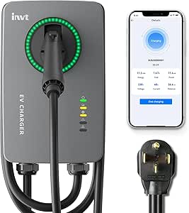 Amazon.com: invt Level 2 EV Charger (240V/40 Amp, NEMA 14-50 Plug or Hardwired), Home Smart WiFi ...