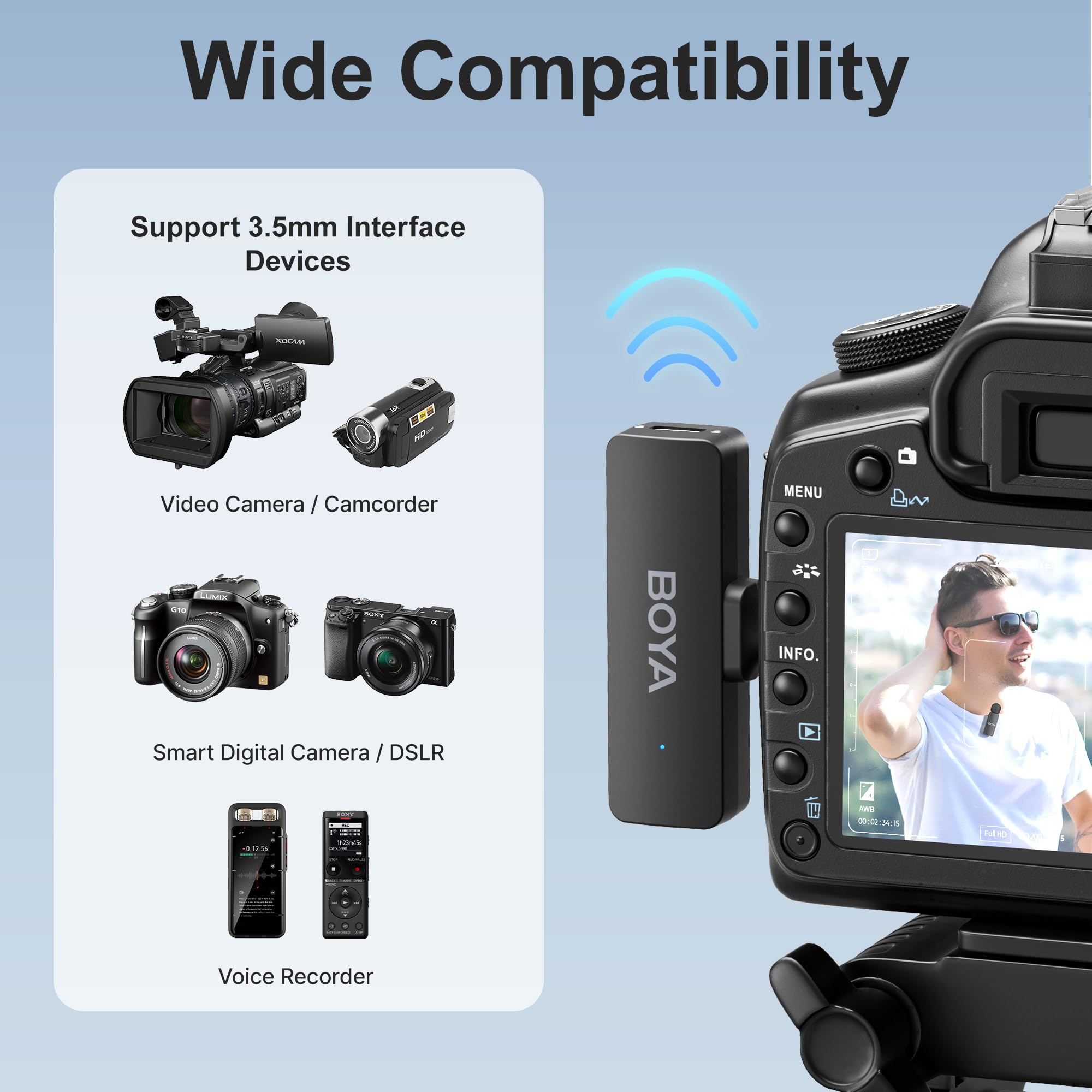 Snapklik.com : BOYA by-V4 Wireless Microphones For Cameras DSLR Camcorder