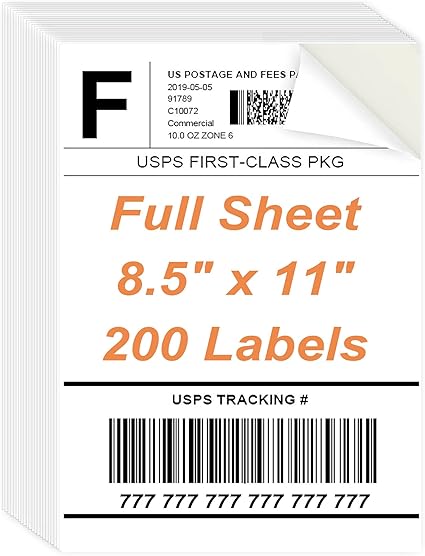 Amazon.com : 8.5" x 11" Sticker Paper for Inkjet Printer - 200 Sheets ...