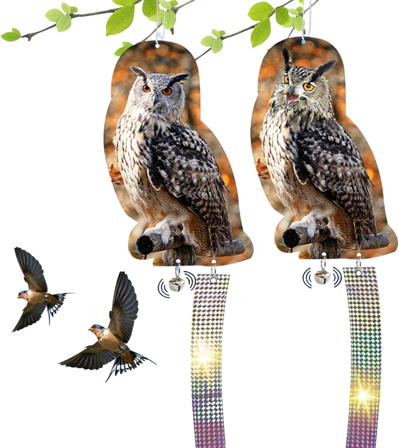 Owl Bird Scarer, 2Pcs Pigeon Repellent 3D Standing Owl Decoys, Scare ...