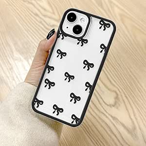 Amazon.com: EYZUTAK Case for iPhone 15 Plus, Clear Cute Ribbon Bowknot Pattern Aesthetic ...